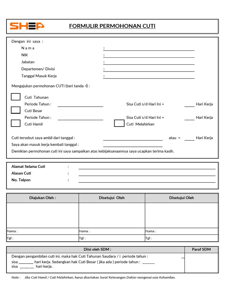 Form Cuti | PDF