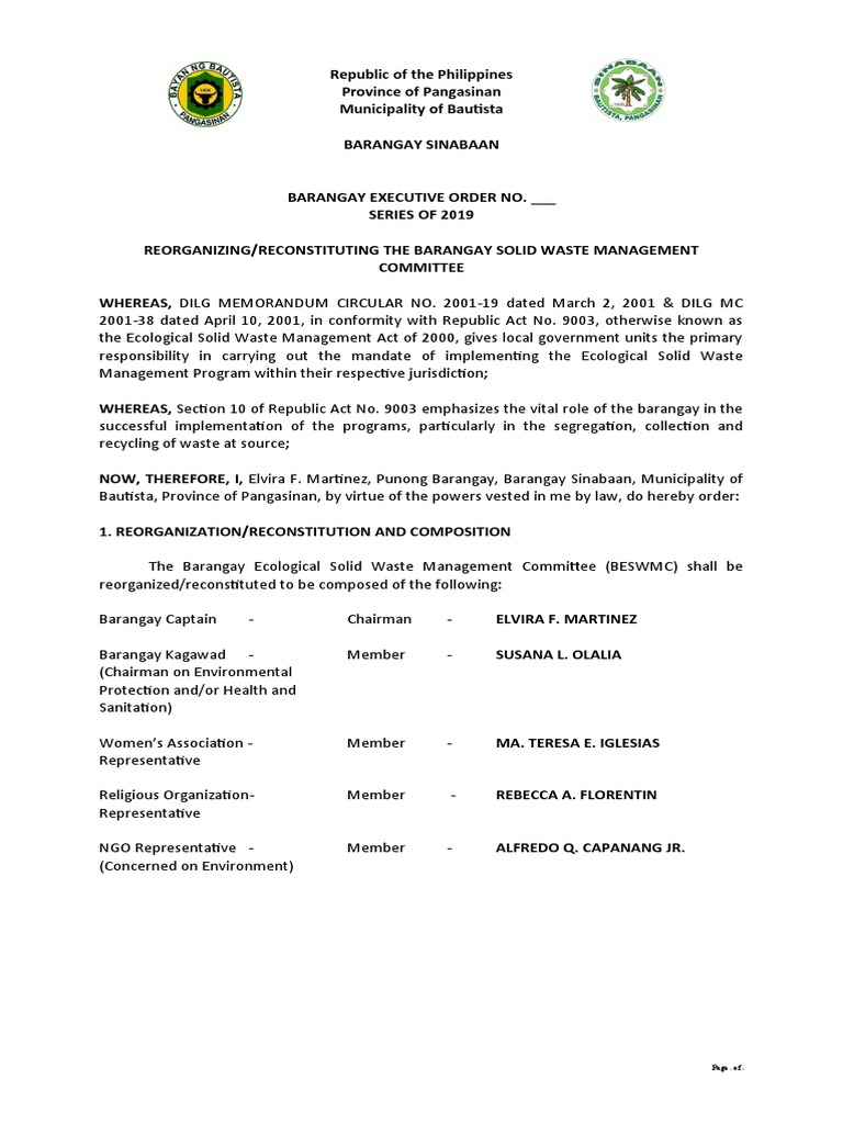 BESWMC | PDF | Waste Management | Municipal Solid Waste