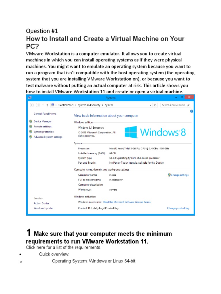 How To Install VMware Workstation and Create A Virtual Machine On Your PC | PDF | Kernel ...