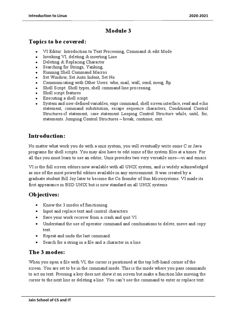 IL-Module 3 | PDF | Control Flow | Shell (Computing)