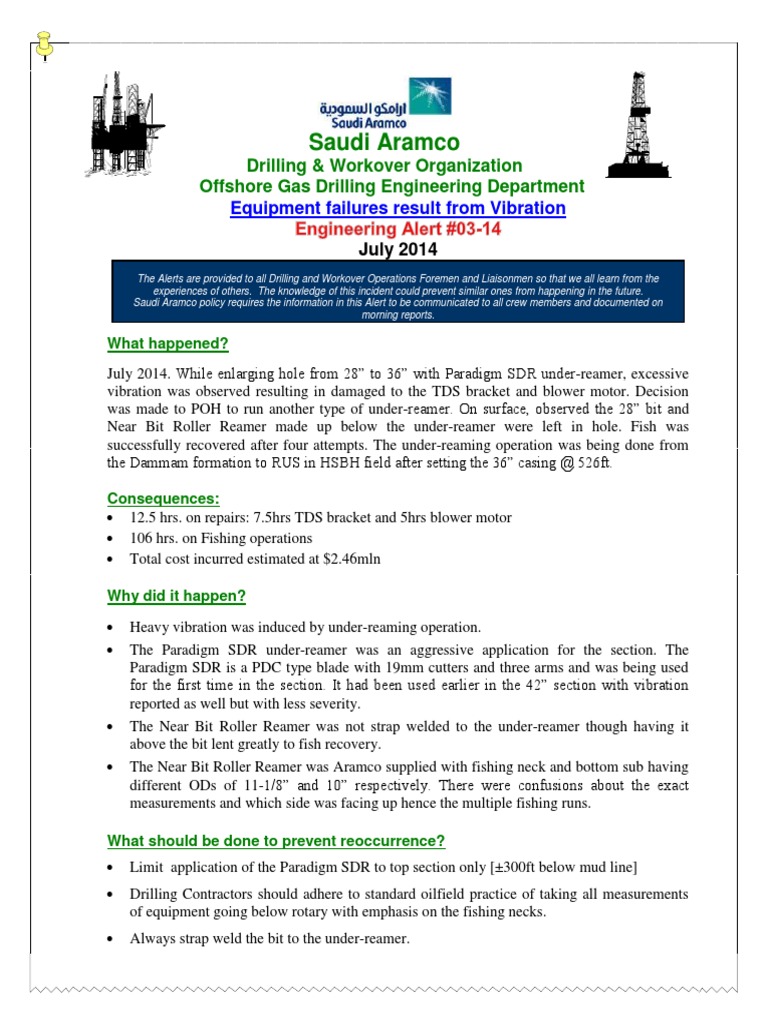 Drilling Engineering Alert #03-14 Equipment Failures Result From ...
