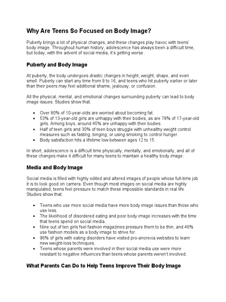 Body Image Challenges in Adolescence | PDF | Body Image | Adolescence