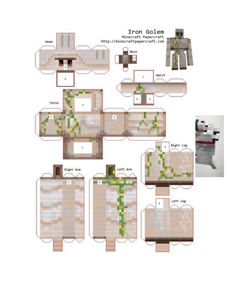 Minecraft Papercraft Iron Golem