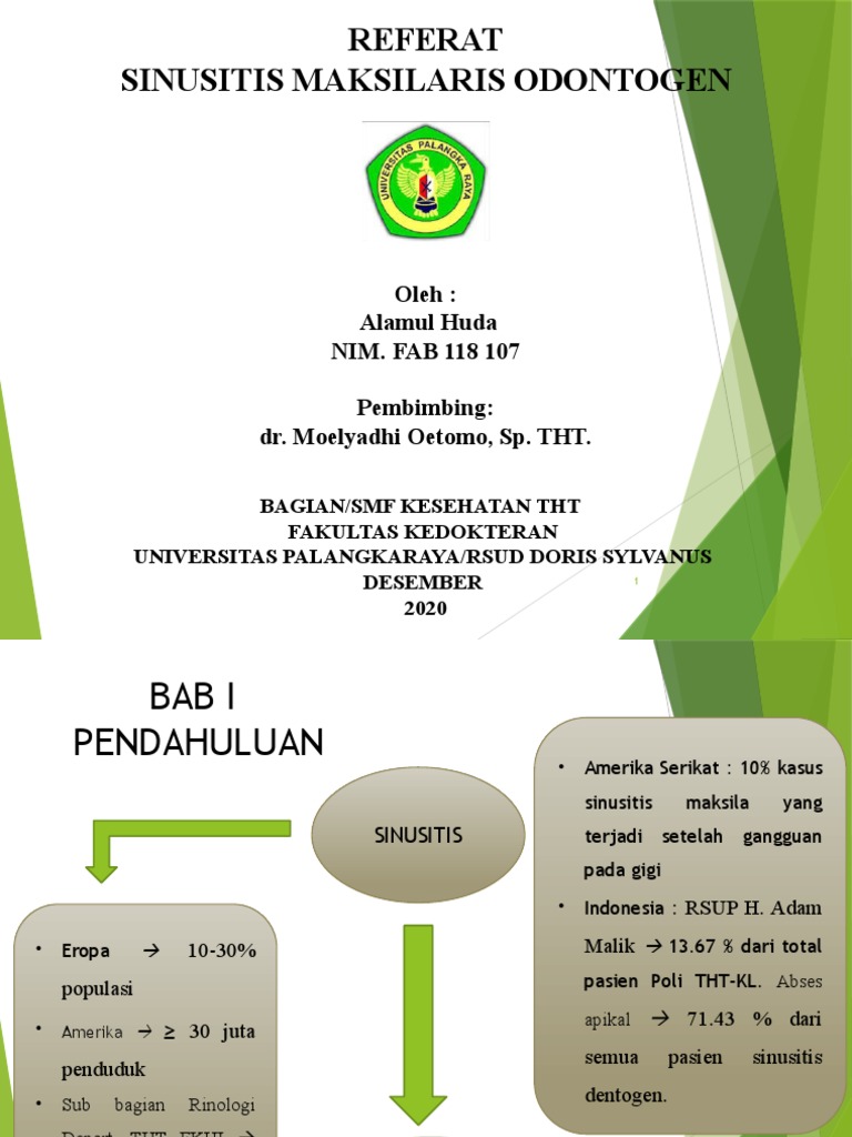 Presentasi Referat Sinusitis Maksilaris Odontogen | PDF