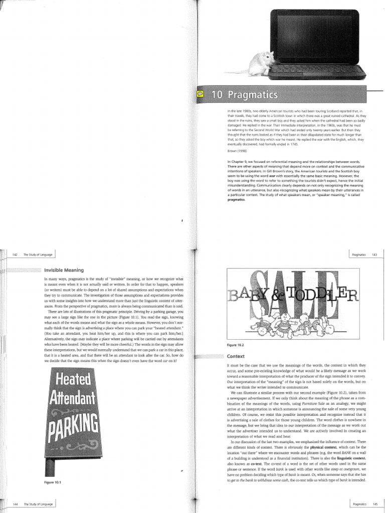 Yule Chapter 10: Pragmatics | PDF