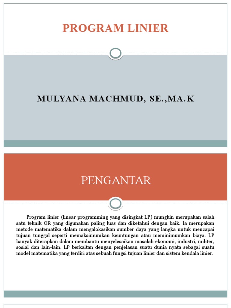 Program Linier | PDF