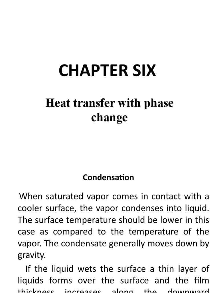 Chapter Six: Heat Transfer With Phase Change | Download Free PDF ...