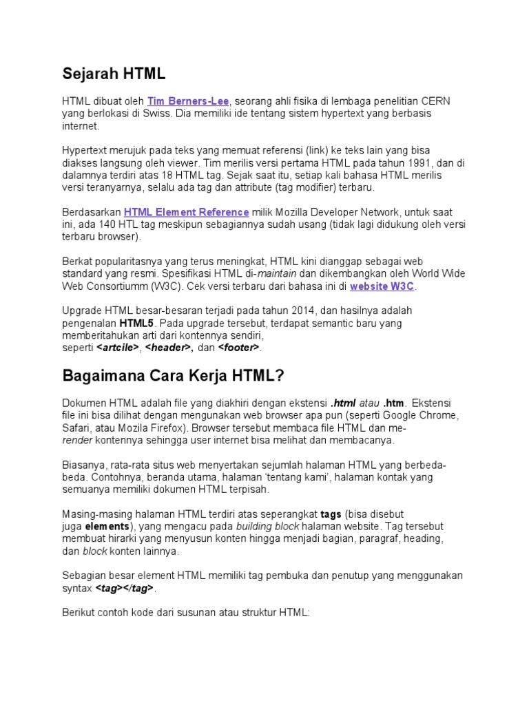 Sejarah HTML | PDF