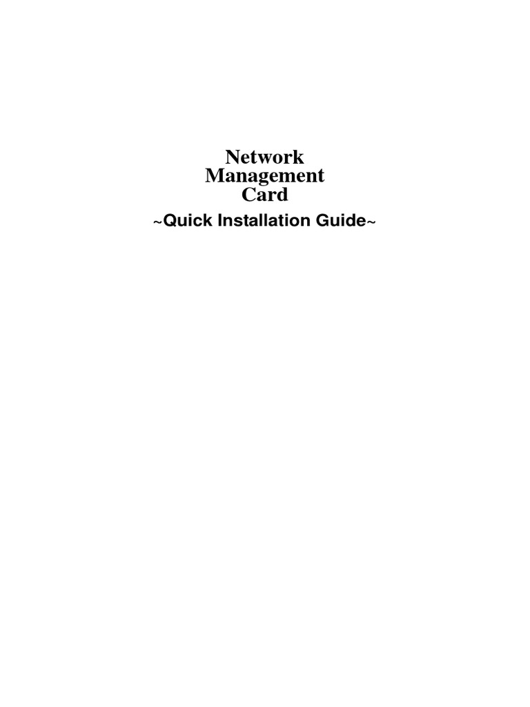 NMC Quick Installation Guide | PDF | Ip Address | World Wide Web