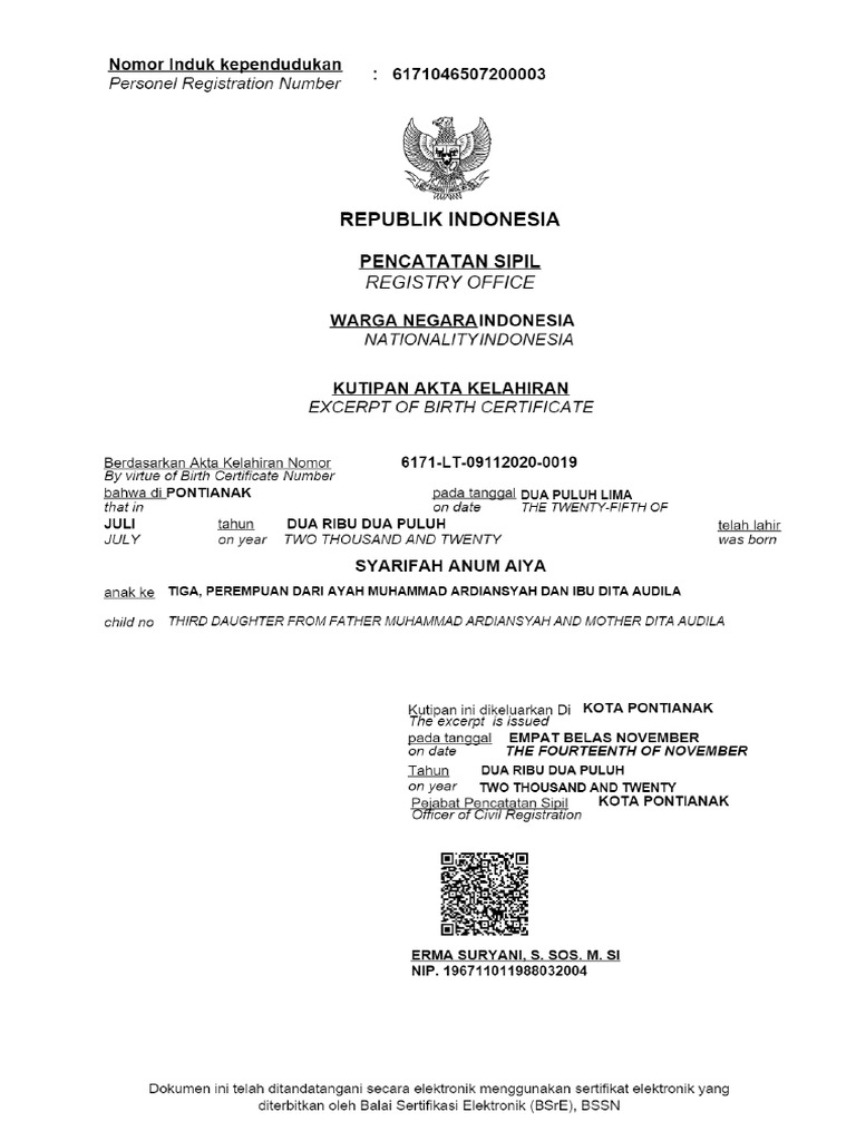 Akte Lahir | PDF