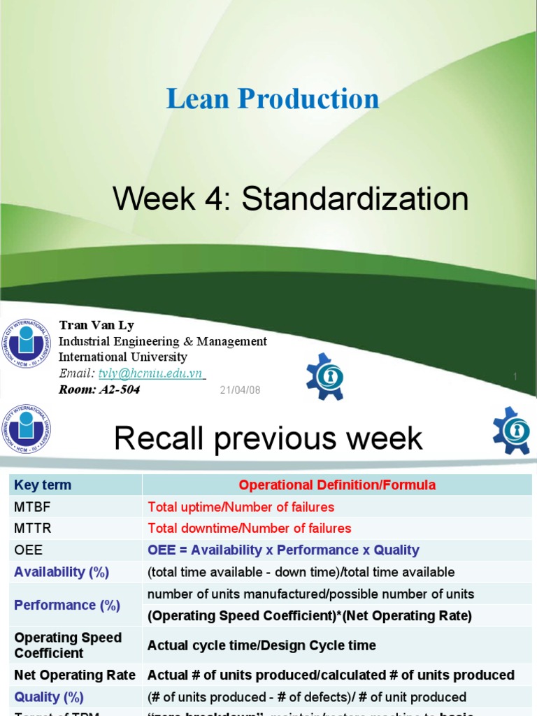Lean Production: Standardization Techniques | PDF | Business