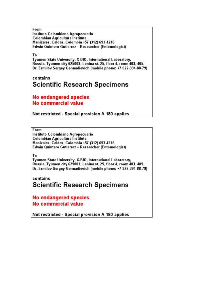 IATA Shipping Labels 2013 | PDF