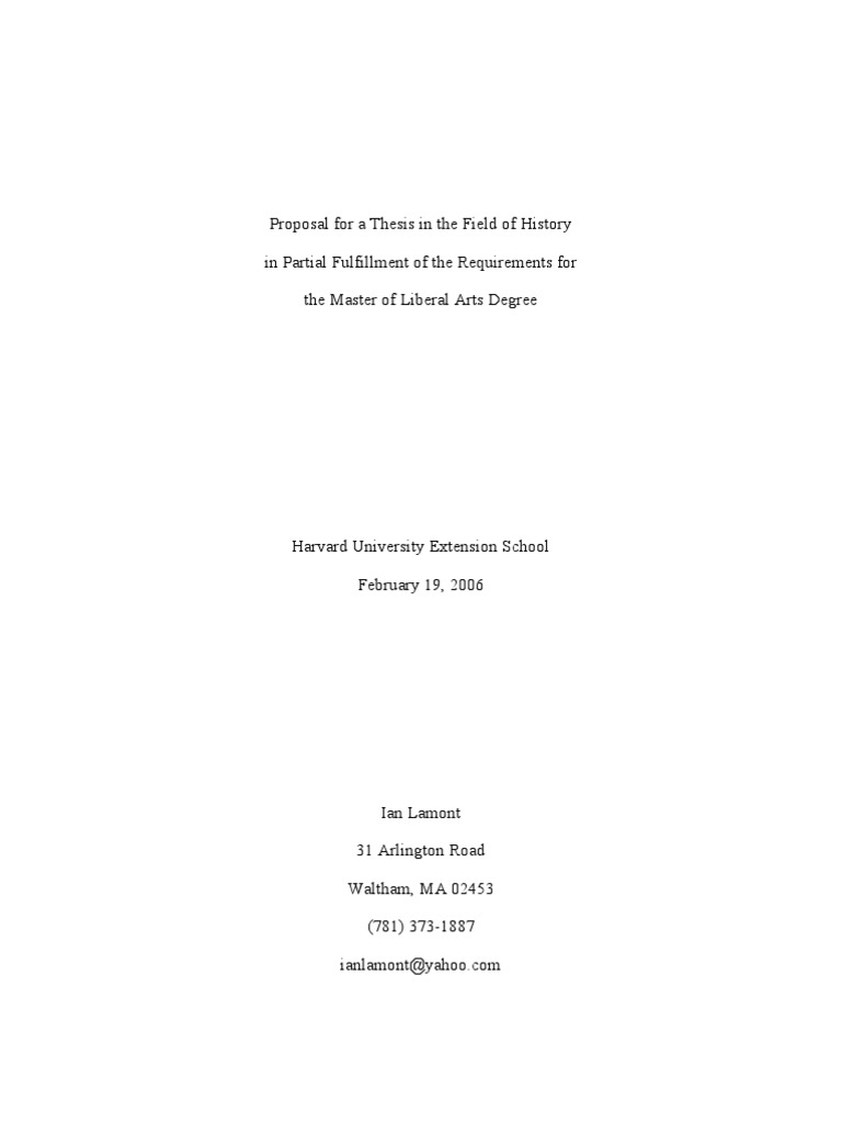Harvard Extension School Thesis Proposal | PDF | Deng Xiaoping ...