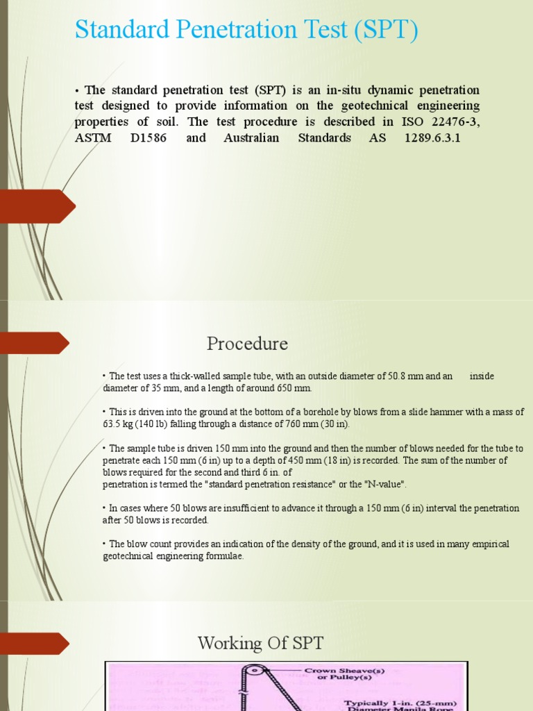 Standard Penetration Test (SPT) | PDF | Soil Science | Geotechnical ...