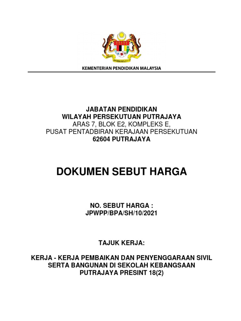 Dokumen Sebutharga SH10 | PDF