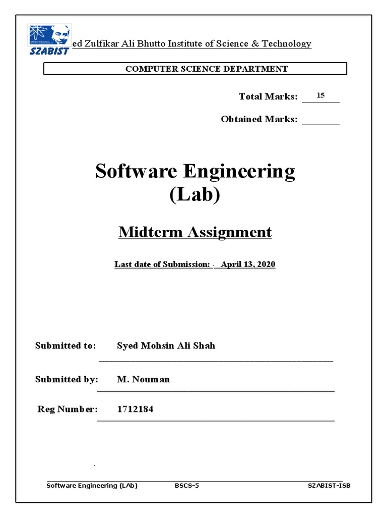Software Engineering (Lab) : Midterm Assignment | PDF | Use Case | Receipt