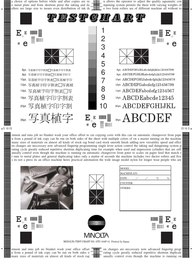 Test Chart B+W Minolta | PDF | Industries | Industrial Processes