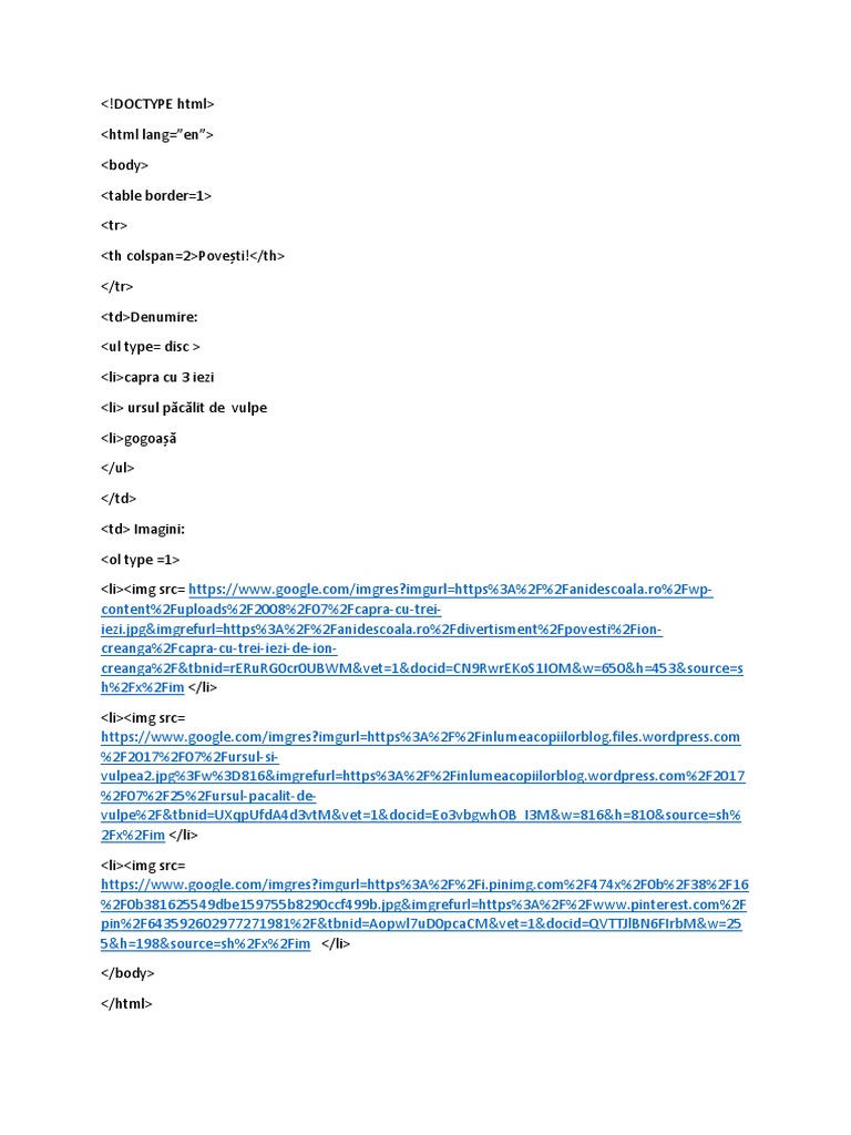 Iuliana - HTML - Tabele | PDF | Computers