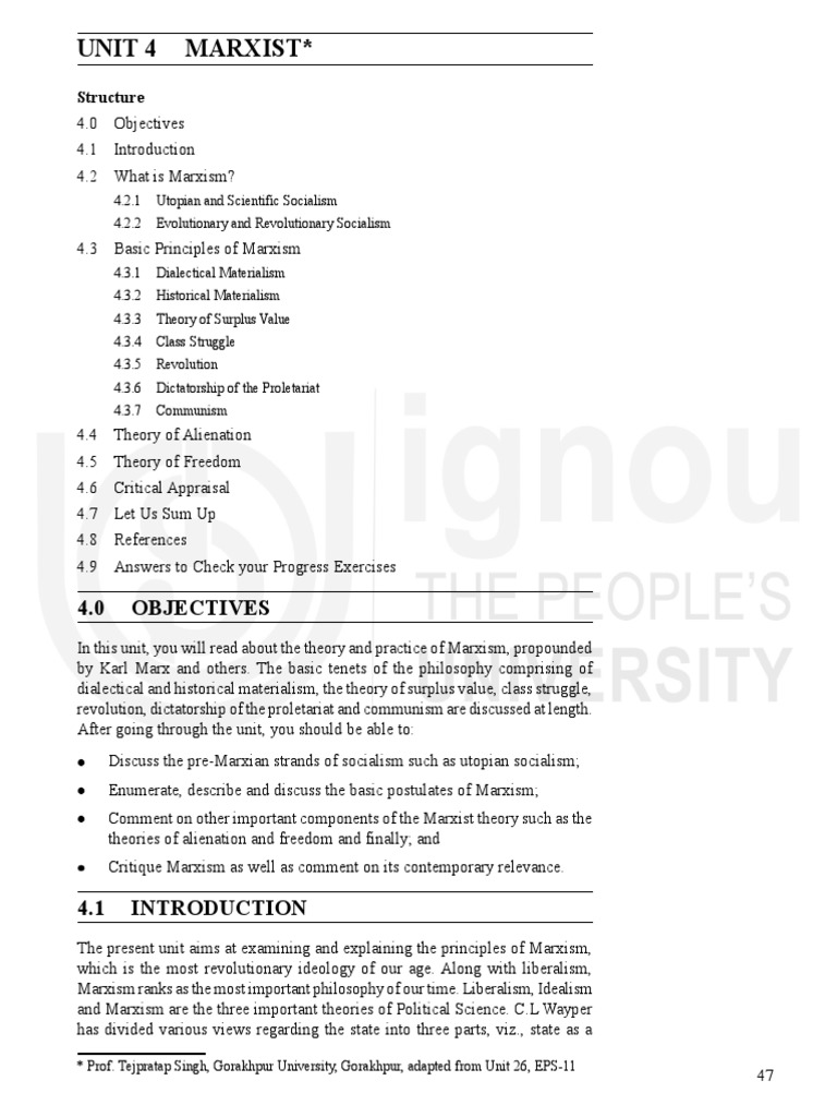 Marxist - Political Science IGNOU | PDF | Marxism | Karl Marx
