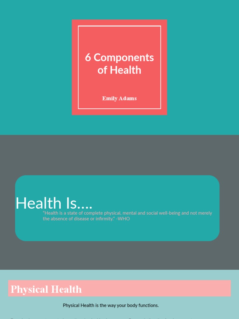 Six Components of Health Explained | PDF | Human Nature | Psychological ...