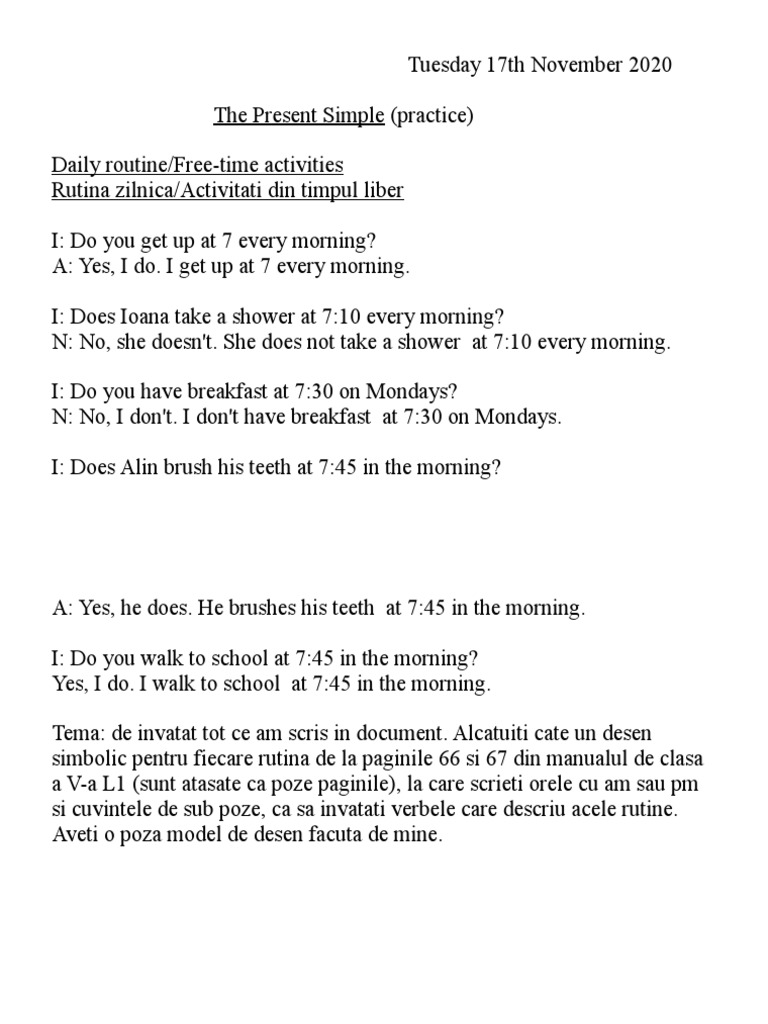 Present Simple PRACTICE | PDF