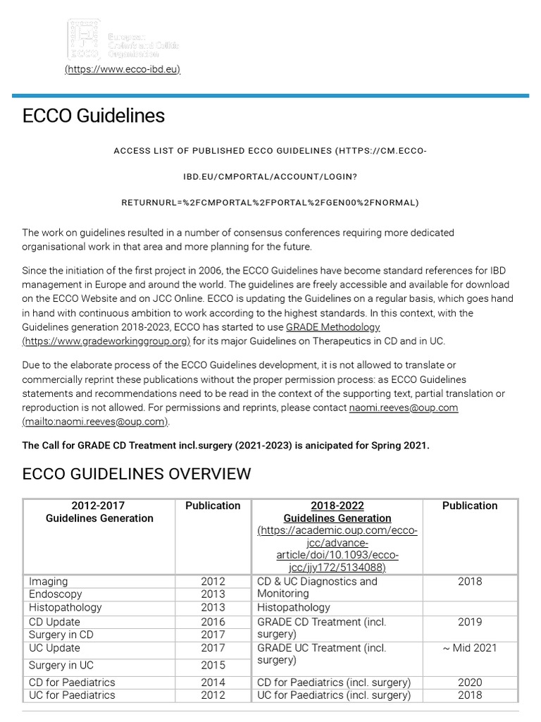 Ecco Guidelines Pdf Medical Specialties Health Sciences