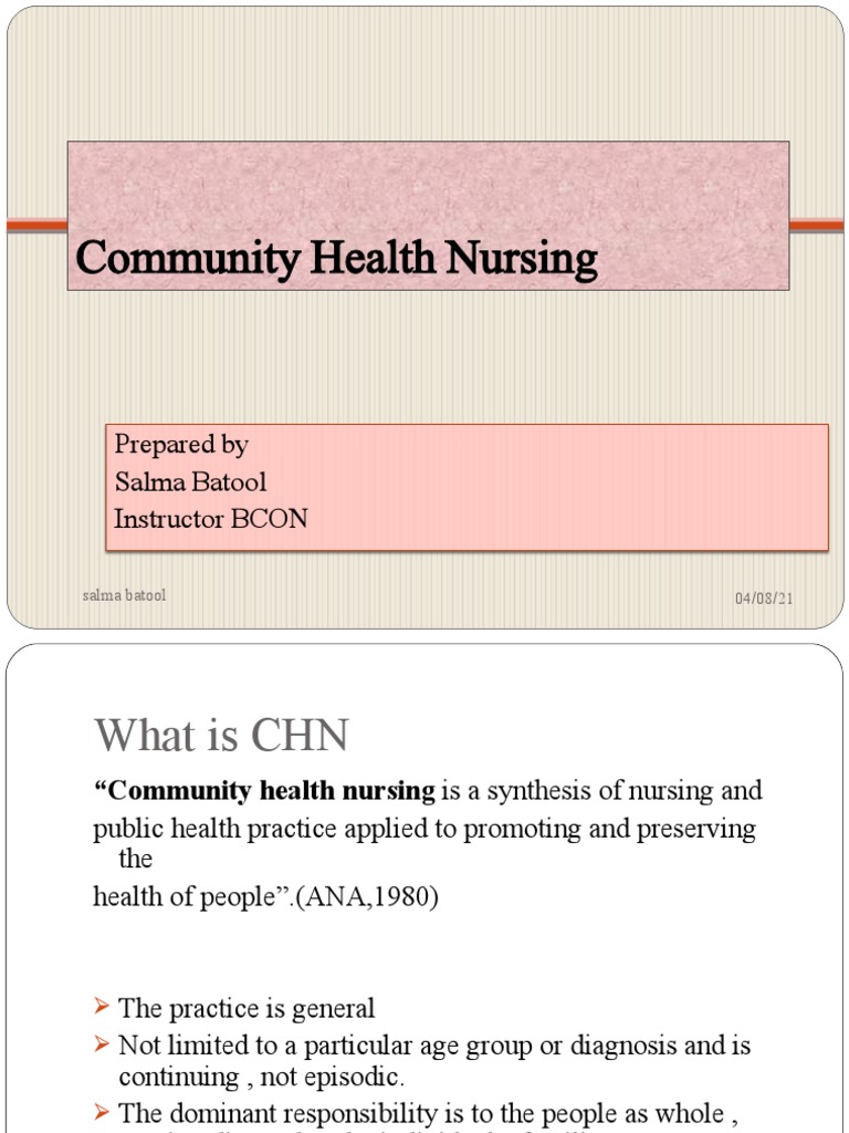 Community Health Nursing | PDF | Nursing | Preventive Healthcare