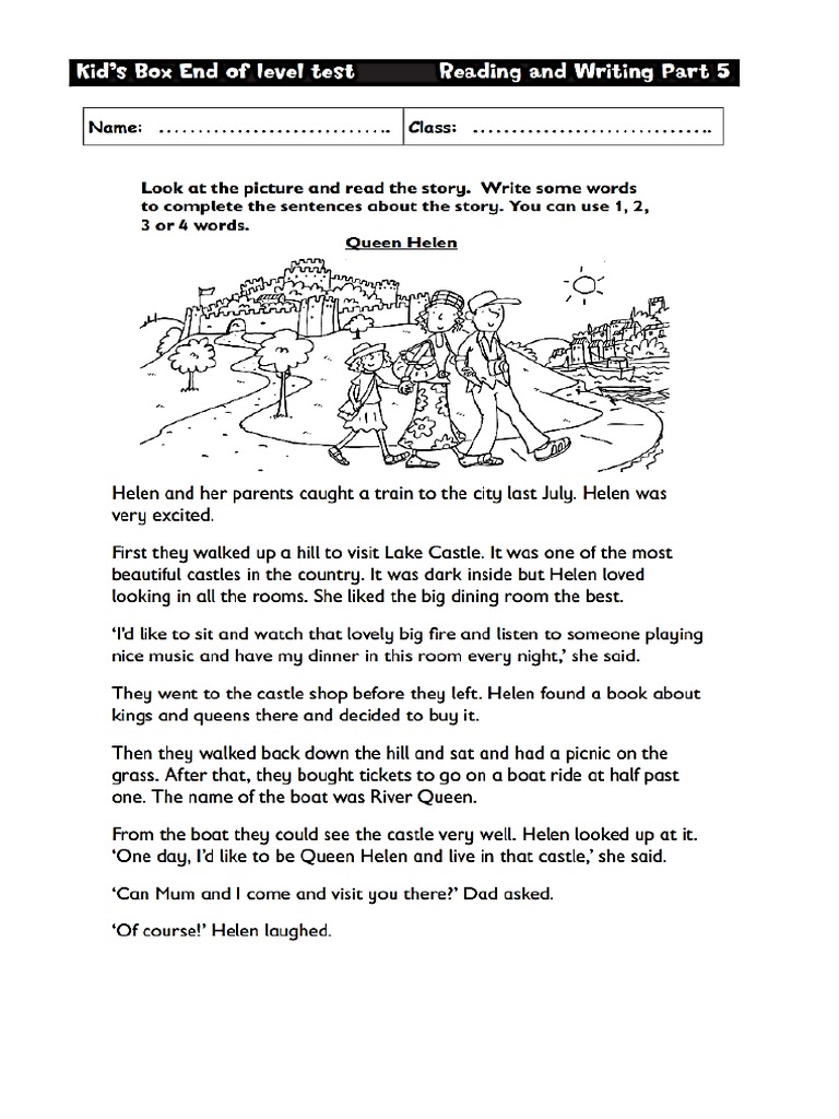 Reading Test - 1 - Flyers - Liveworksheet | PDF