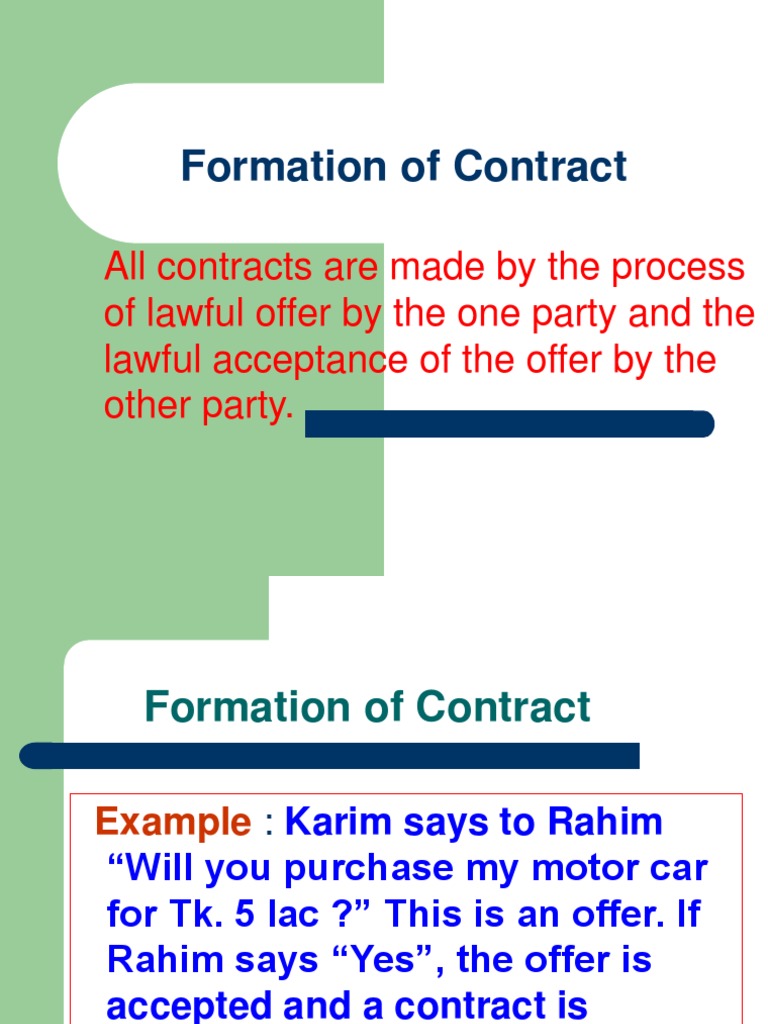 Formation of Contract-1 | PDF | Offer And Acceptance | Law Of Obligations