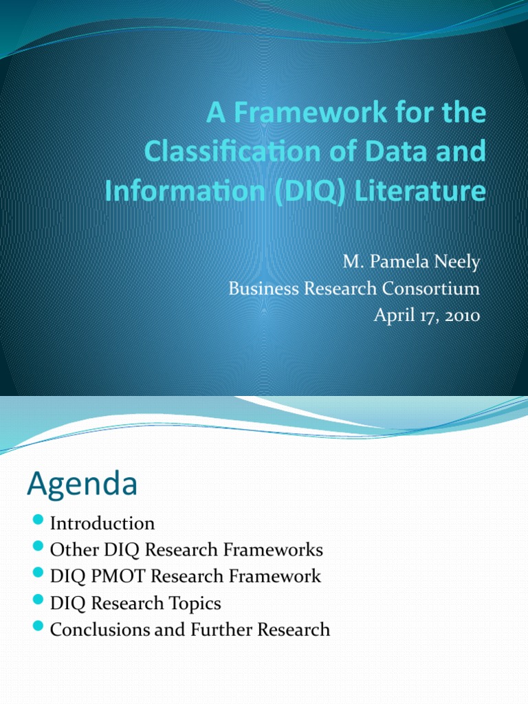 A Framework For The Classification of Data and | PDF | Data Quality ...