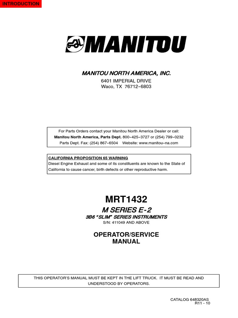 Manitou Manual | PDF | Forklift | Crane (Machine)