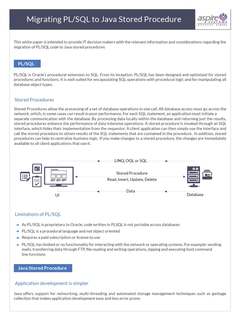 Migrating PL/SQL To Java Stored Procedure | PDF | Pl/Sql | Java ... Migrating PL/SQL To Java Stored Procedure | PDF | Pl/Sql | Java ...