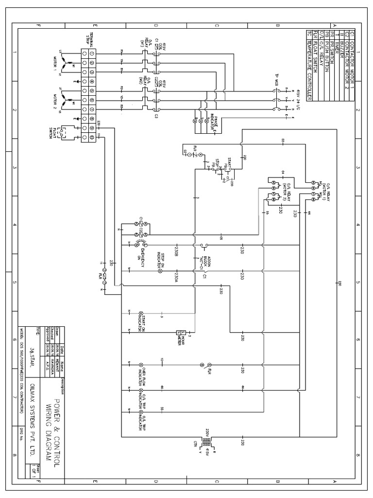 Wire Diagram Ocs 500-1000 PFM With Temp (220 Coil) | PDF