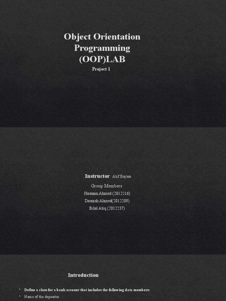 OOP Project Presentation | PDF | Method (Computer Programming) | Object ...