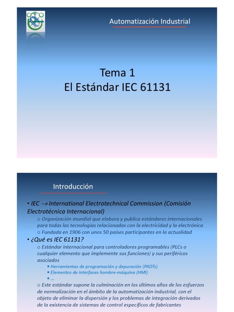 Tema 1-IEC 61131 | PDF | Lenguaje de programación | Programa de computadora