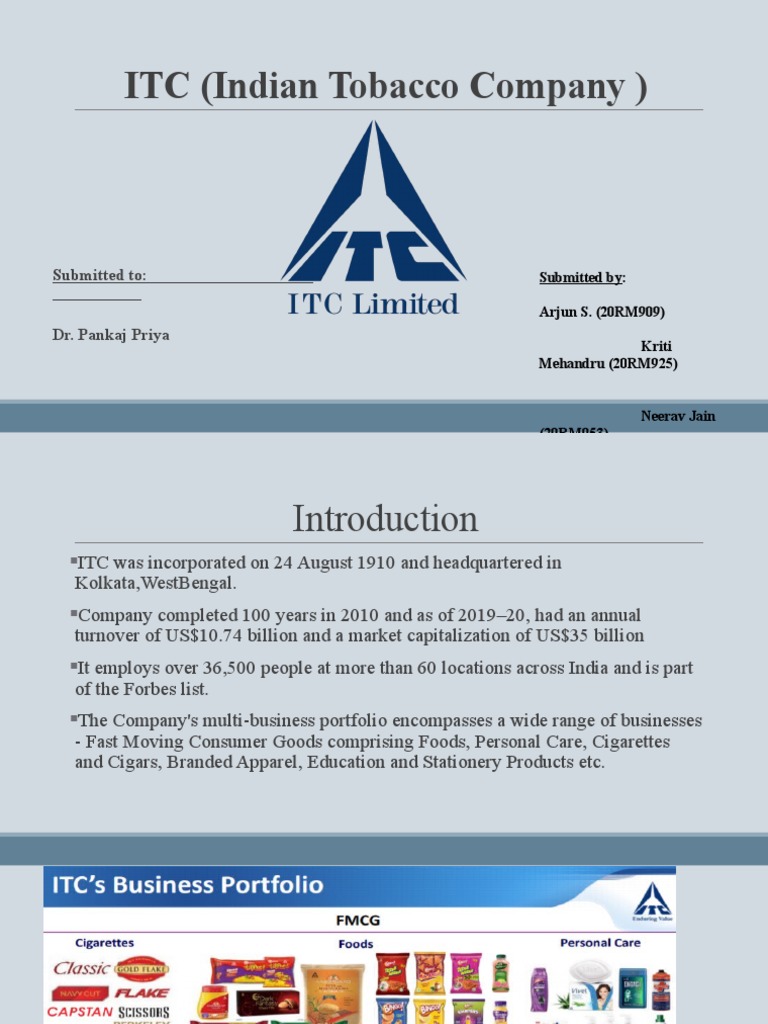 ITC (Indian Tobacco Company) Final | PDF | Warehouse | Retail
