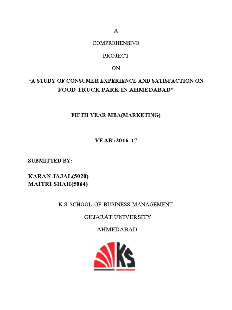 Consumer Satisfaction at Ahmedabad Food Truck Park | PDF | Survey ...