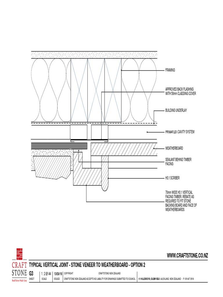 G3 Vertical Joint - Stone Veneer to Weather Board 2 | Tourist ...