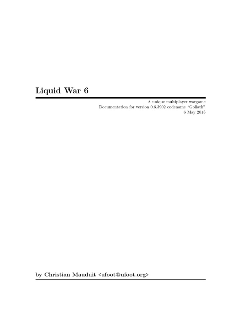 Liquidwar 6 | PDF | Free Software | Intellectual Works