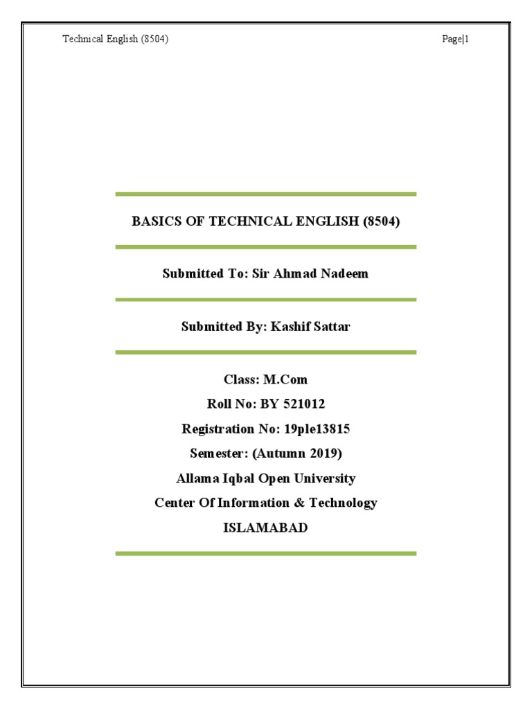 Basics of Technical English (8504) | PDF | Human Communication ...