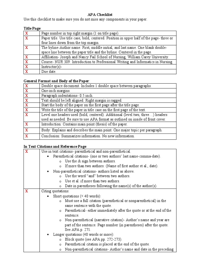 APA Checklist 7th Edition Updated | PDF | Apa Style | Citation