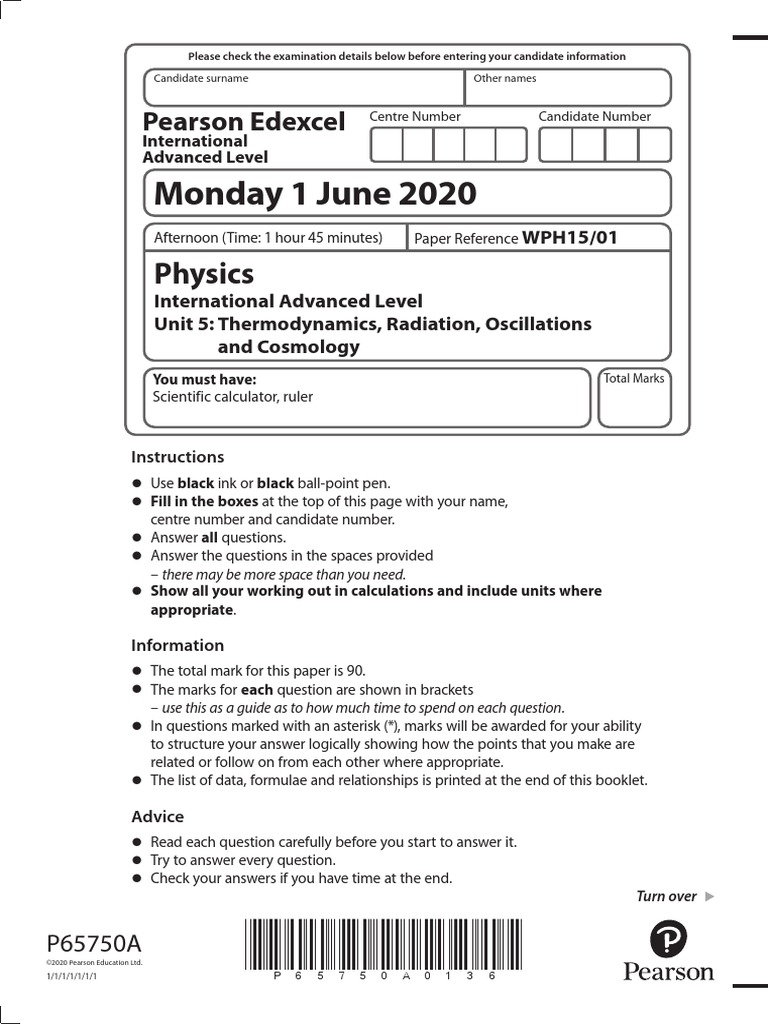 Oct 2020 Unit 5 Wph15 New QP | PDF