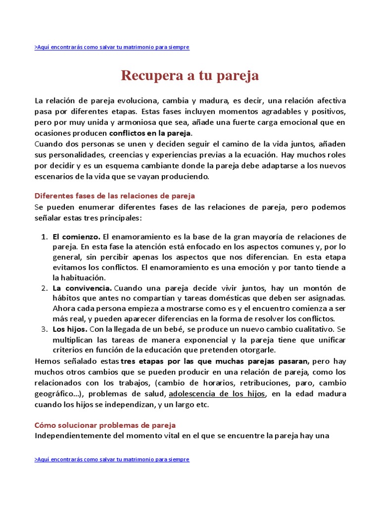 Salva Tu Matrimonio Para Siempre Pdf Comunicación No Verbal Las