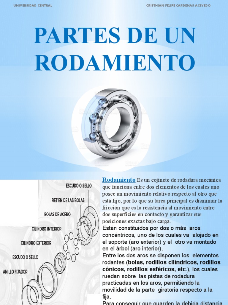 Partes de Un Rodamiento | PDF | Ingeniería mecánica | Bienes manufacturados