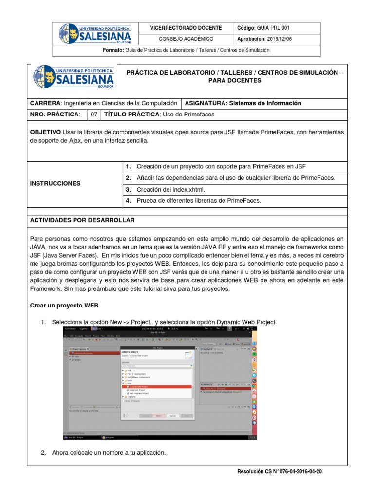 Guía paso a paso para configurar un proyecto web con JSF en Eclipse | PDF | Eclipse (software ...