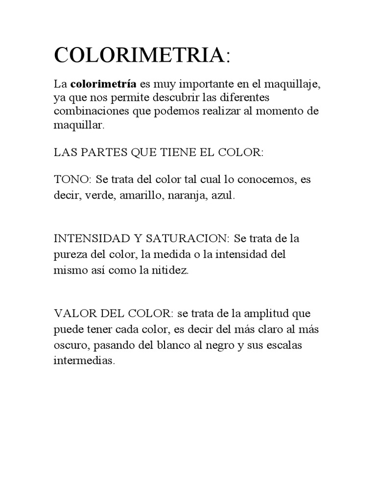 Colorimetría | PDF | Color | Amarillo