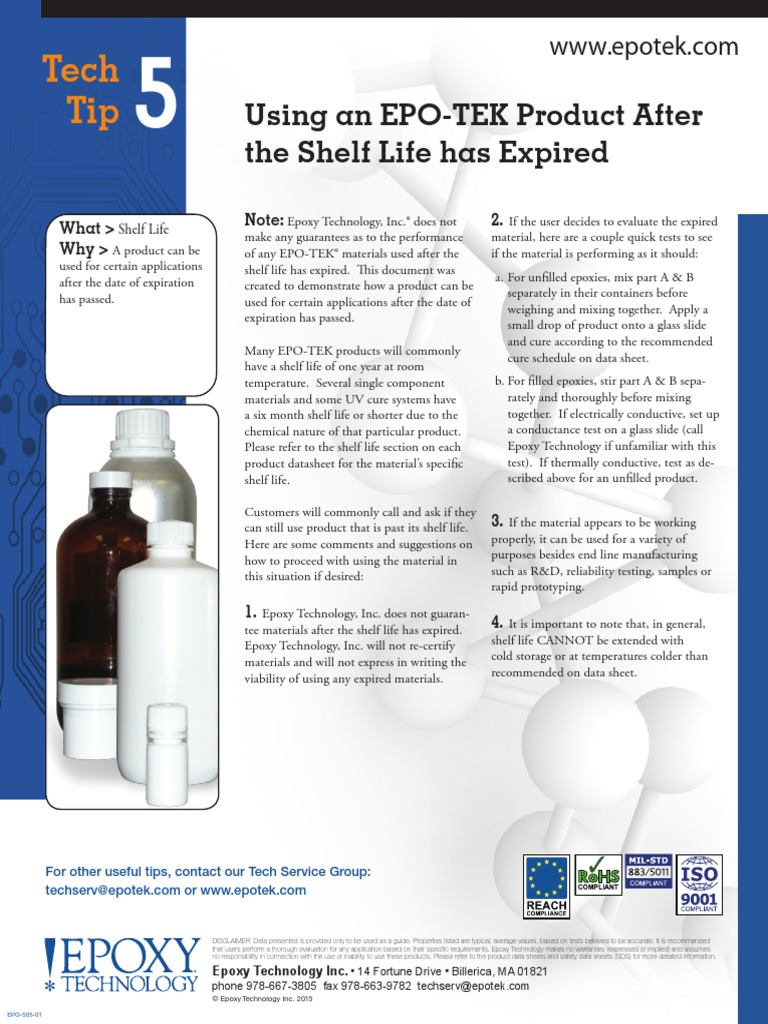 Tech Tip 5 - Using AN Epo-Tek Product After The Shelf Life Has Expired ...