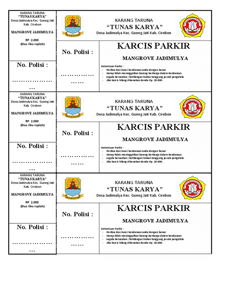 Karcis Parkir | PDF