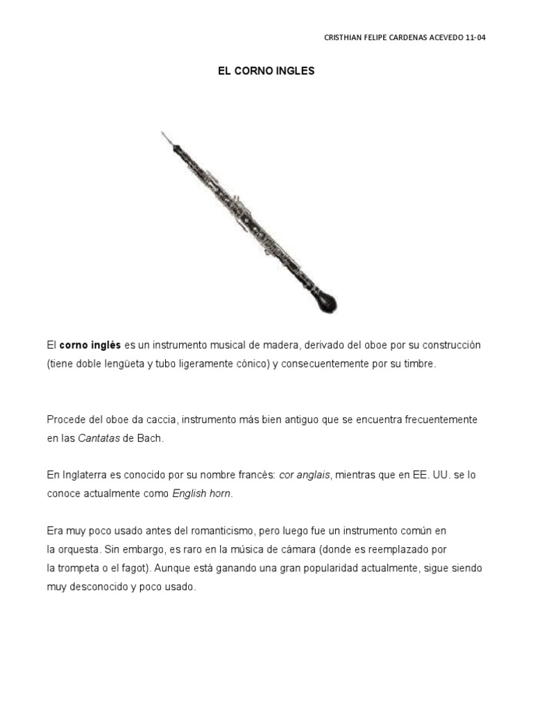 El Corno Ingles | PDF | Cor Anglais | Instrumentos de viento de madera