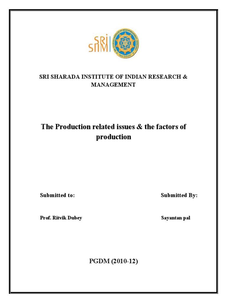 Production Issue | PDF | Labour Economics | Factors Of Production